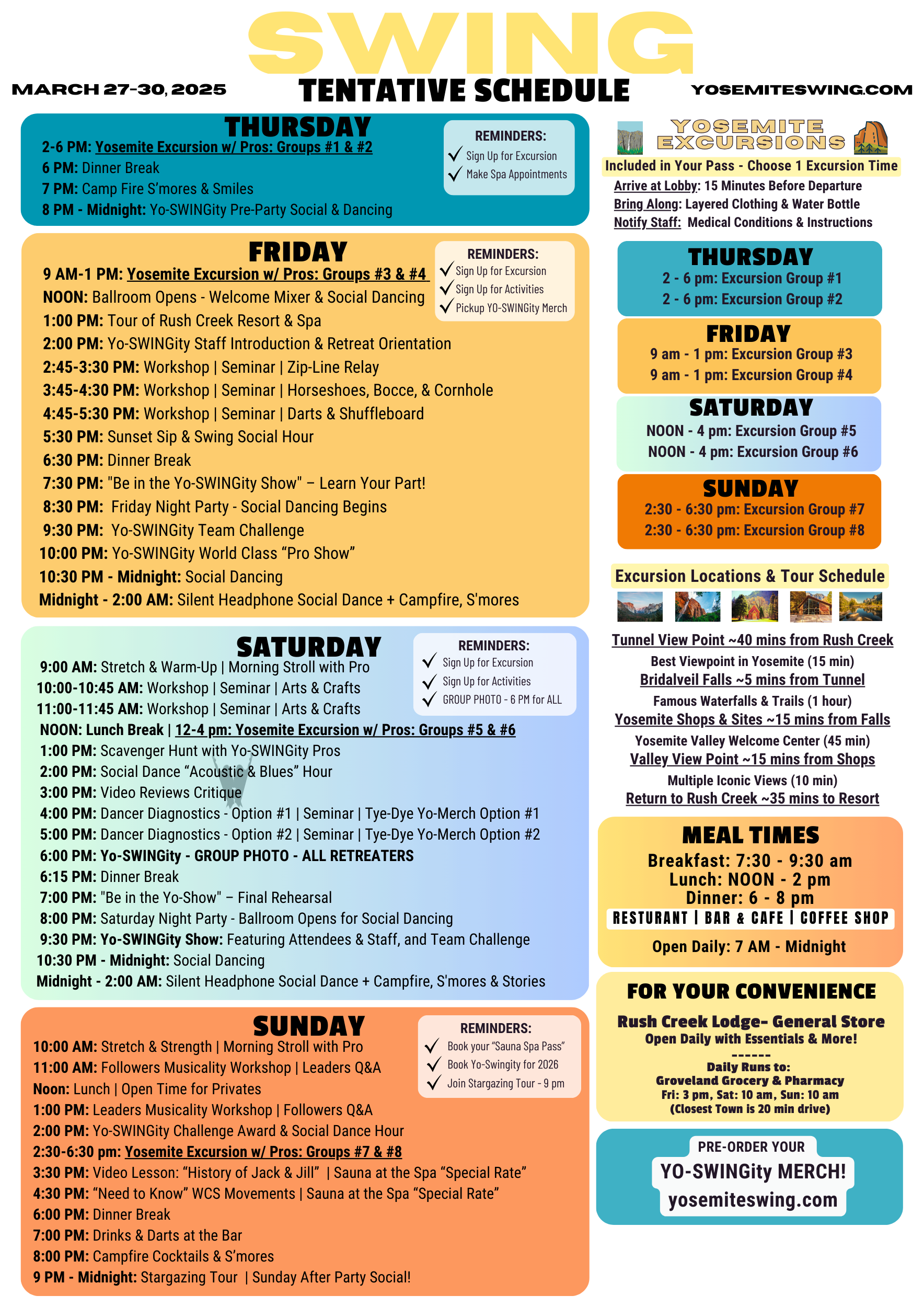 Schedule - Yosemite Swing